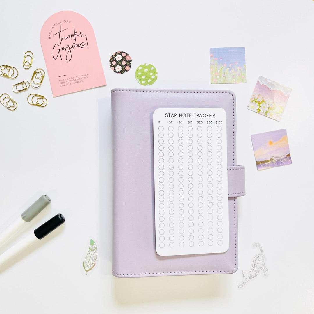 Star Note Tracker, Individual Savings Tracker Card, A6 Money Savings Challenge, Cash Savings ...