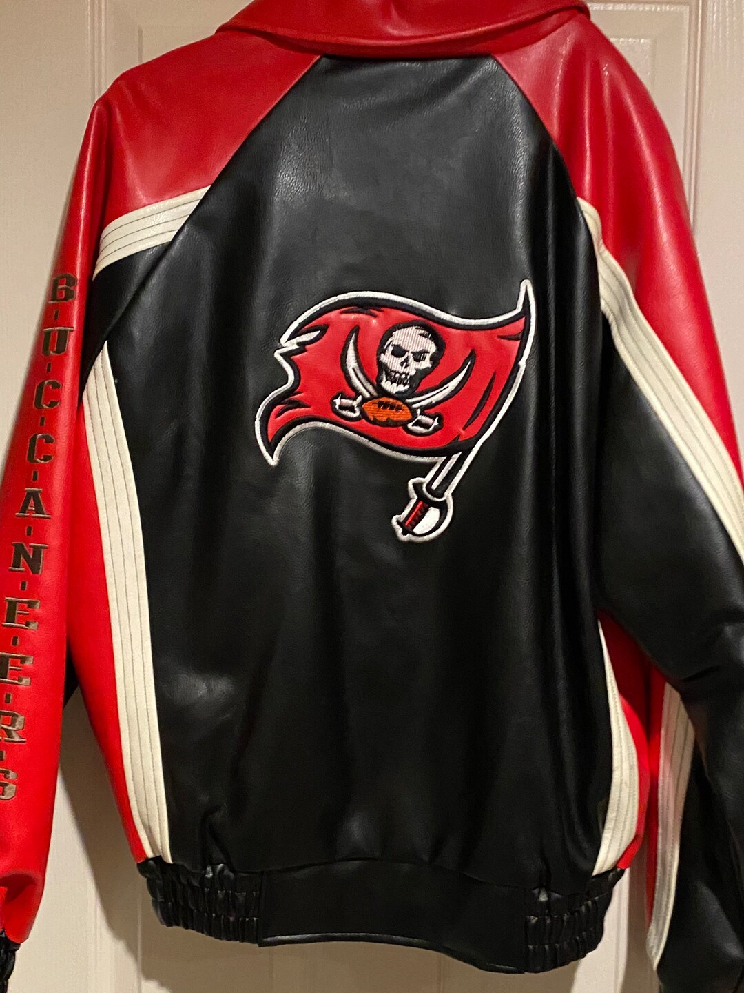 Tampa Bay Buccaneers NFL Football Apparel Faux Leather Material Zip up ...
