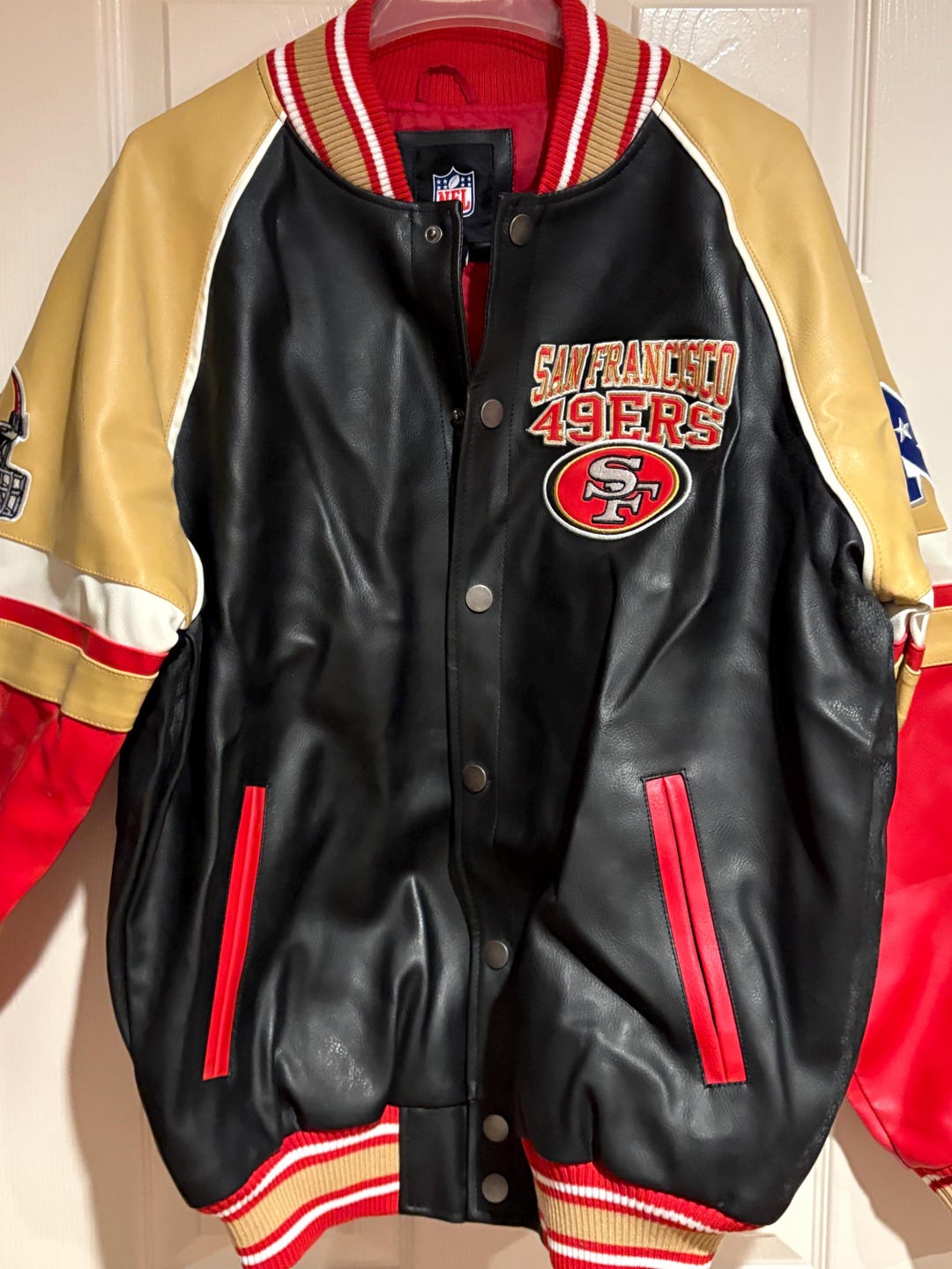 San Francisco 49ers NFL Football Jacket Faux Leather Material New L - Etsy