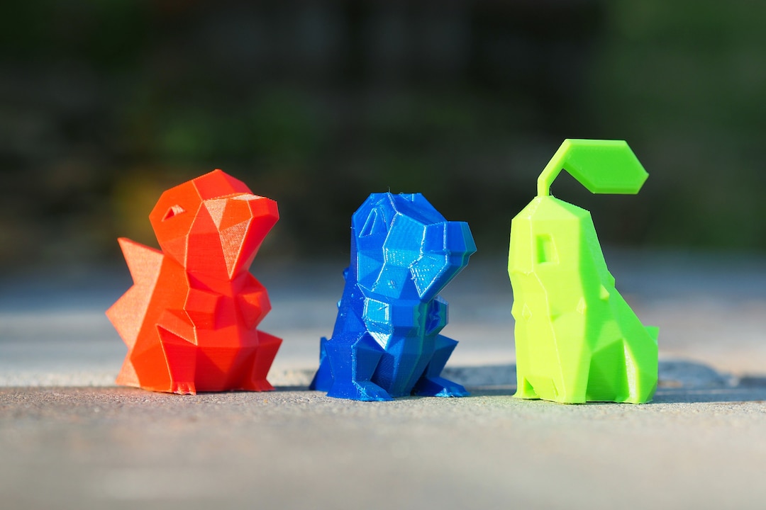 Jotho First Partner Pokémon Low Poly 3D Printed Cyndaquil Totodile ...