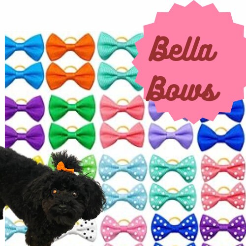 Dog Hair Bows, Grooming Bows, Dog Rubber Band Bows, Small Hair Bow ...