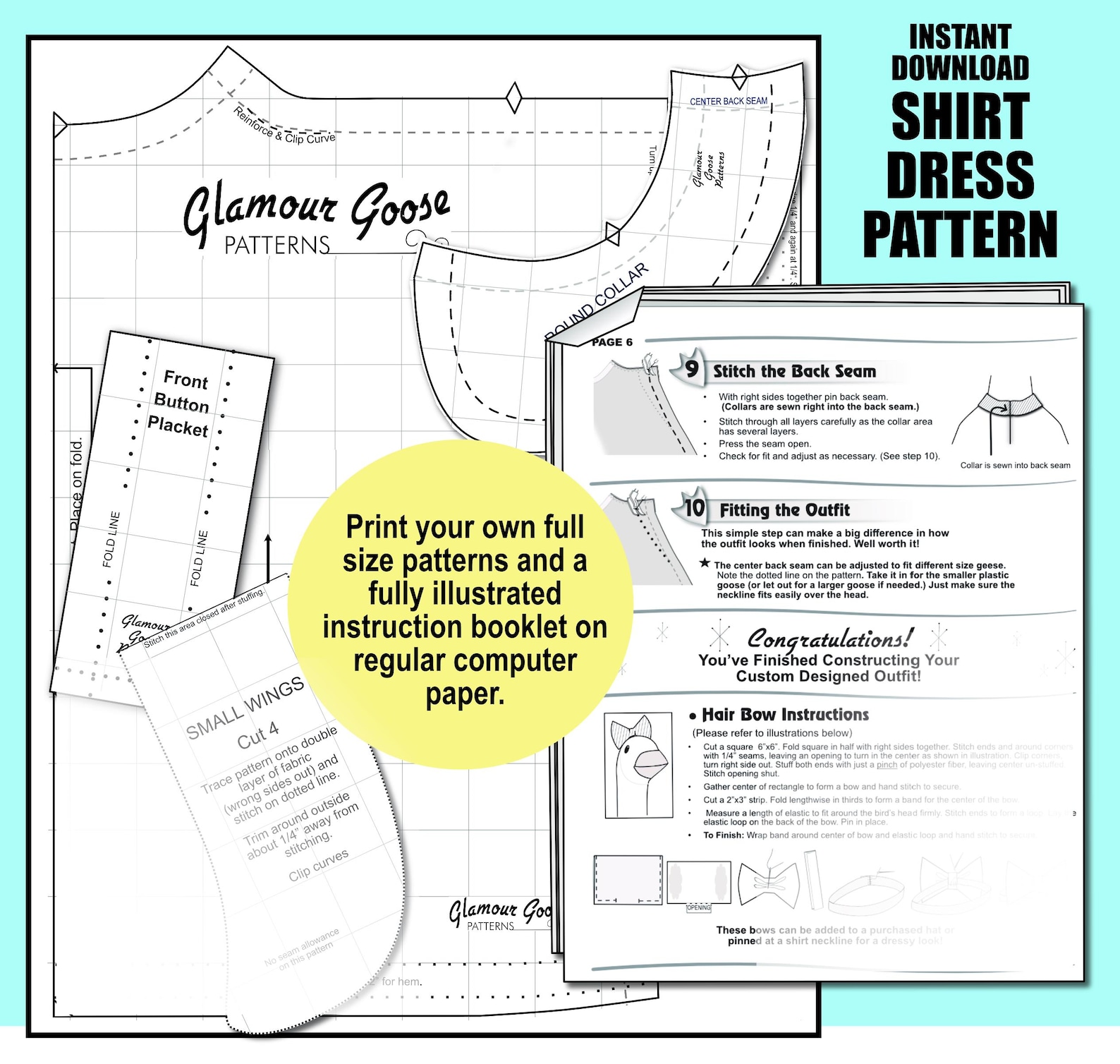 Porch Goose Dress Pattern Instant Download - Etsy
