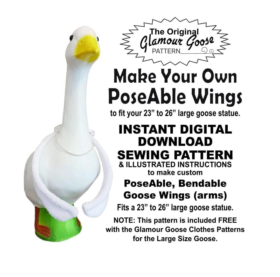 Digital Goose Poseable Wings Sewing Pattern: 23-26" Goose (digital ...