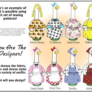 Goose Outfits Pattern for RUFFLED DRESS and Accessories. CHOOSE From 2 ...