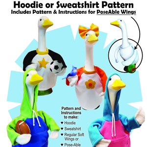 Goose Outfits Pattern HOODIE & SWEATSHIRT. CHOOSE From 2 Wing Pattern ...