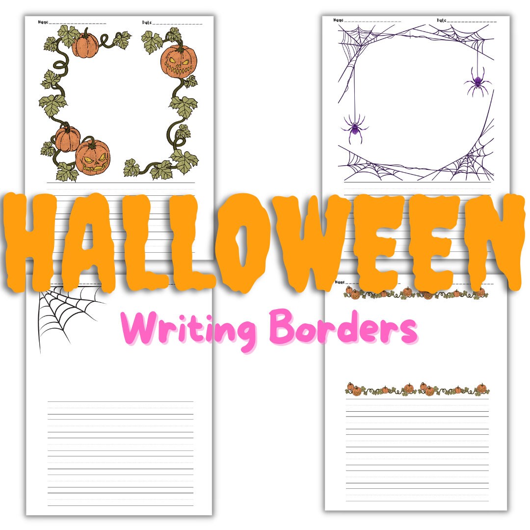 Halloween Writing Paper for Children, Bulletin Boards; Perfect for ...