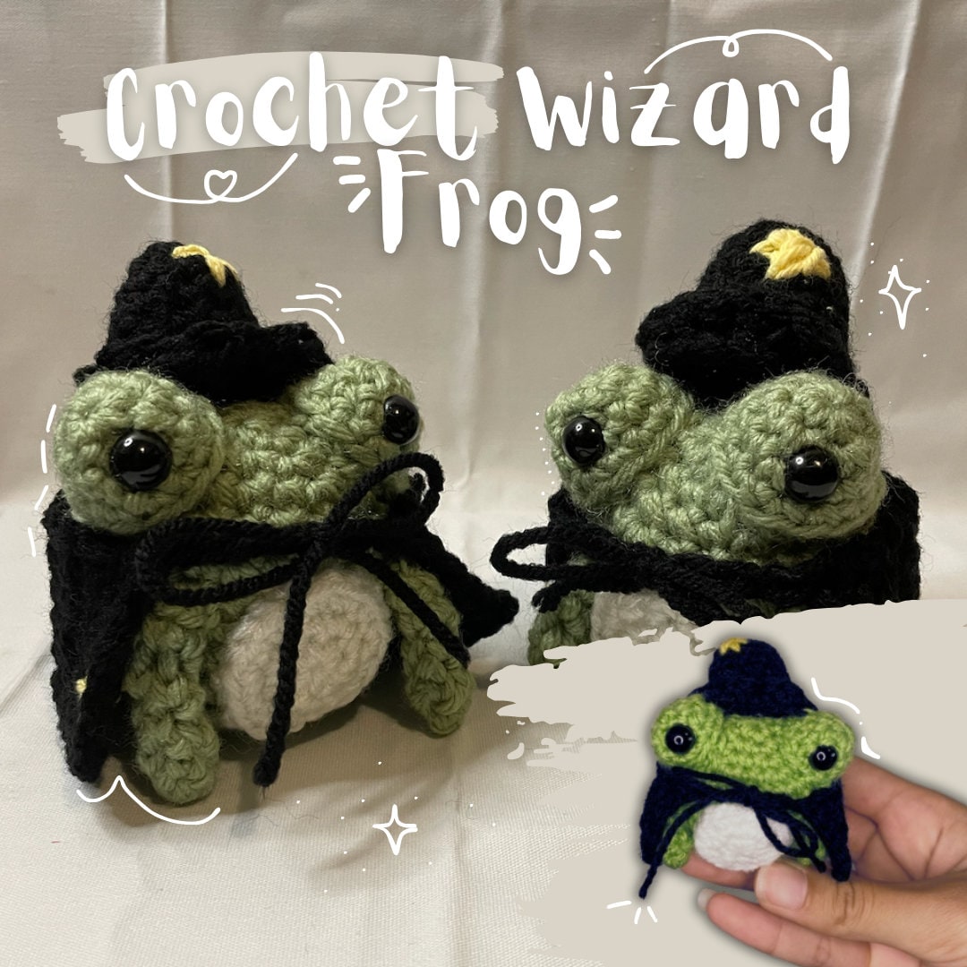 Crochet Wizard Frog Plushie Pattern | Crochet Pattern | Crochet Frog ...