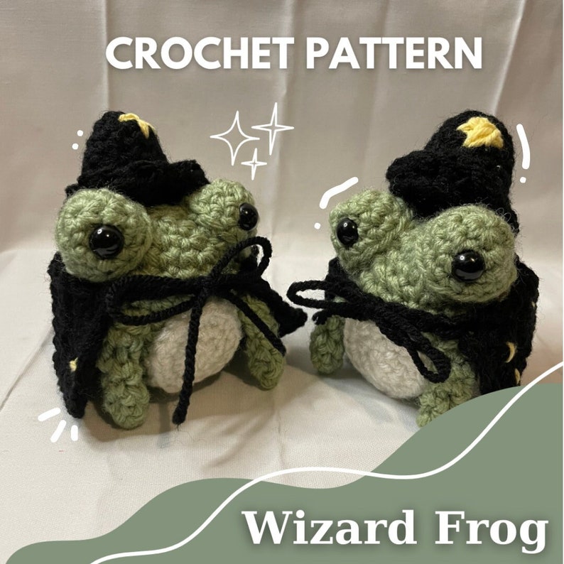 Crochet Wizard Frog Plushie Pattern | Crochet Pattern | Crochet Frog | Crochet Wizard Frog | How ...