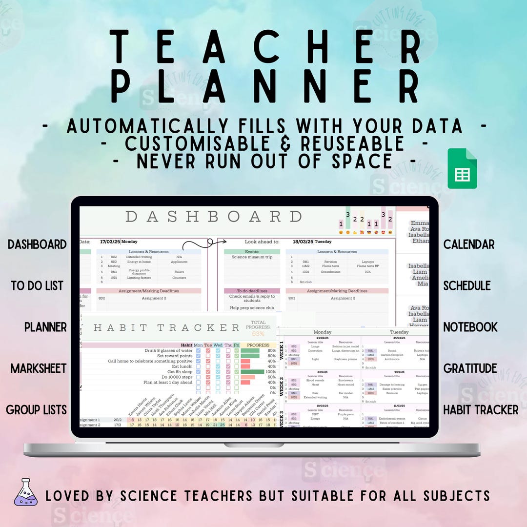 Digital Planner for UK Teachers | Google Sheets Template for All ...