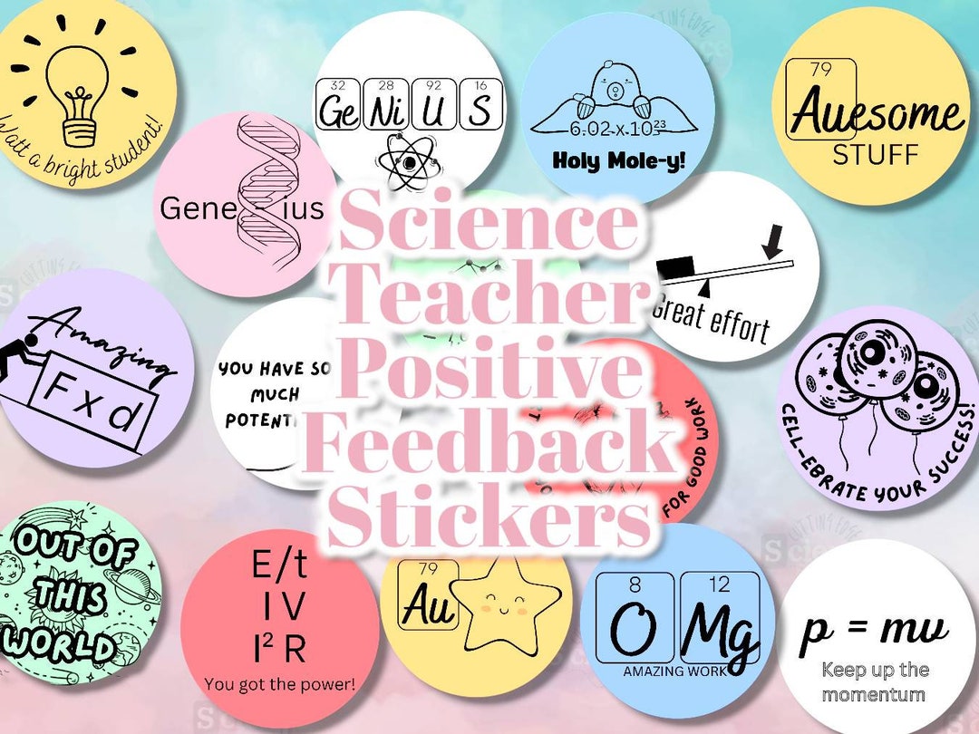 Science Teacher Positive Feedback Stickers (personalised) - Etsy