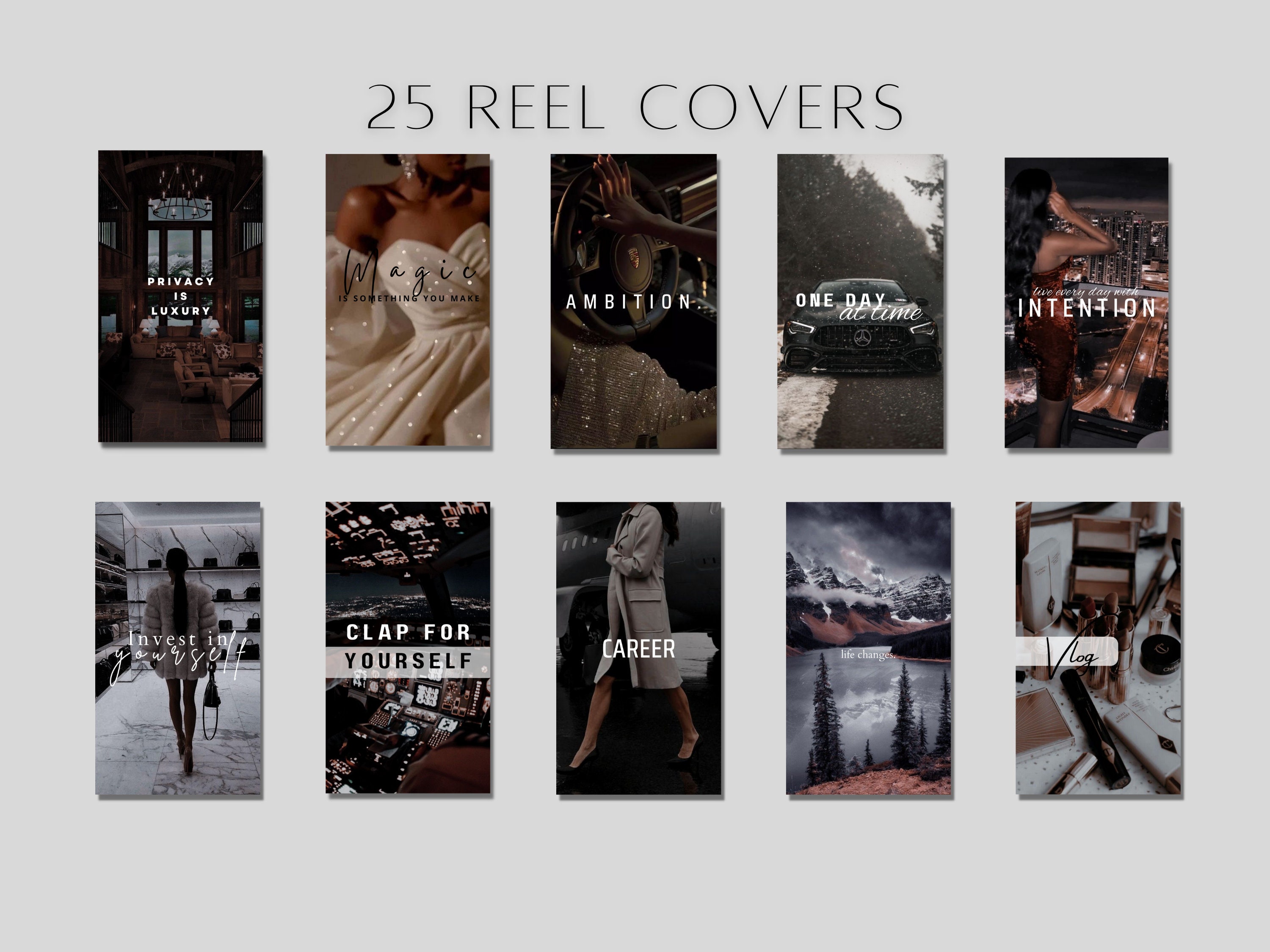 25 Aesthetic Instagram Reel Covers|engagement Templates|canva Templates ...