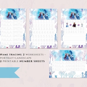 Frozen Name Trace Worksheet|name Tracing Template|editable Name Tracing ...