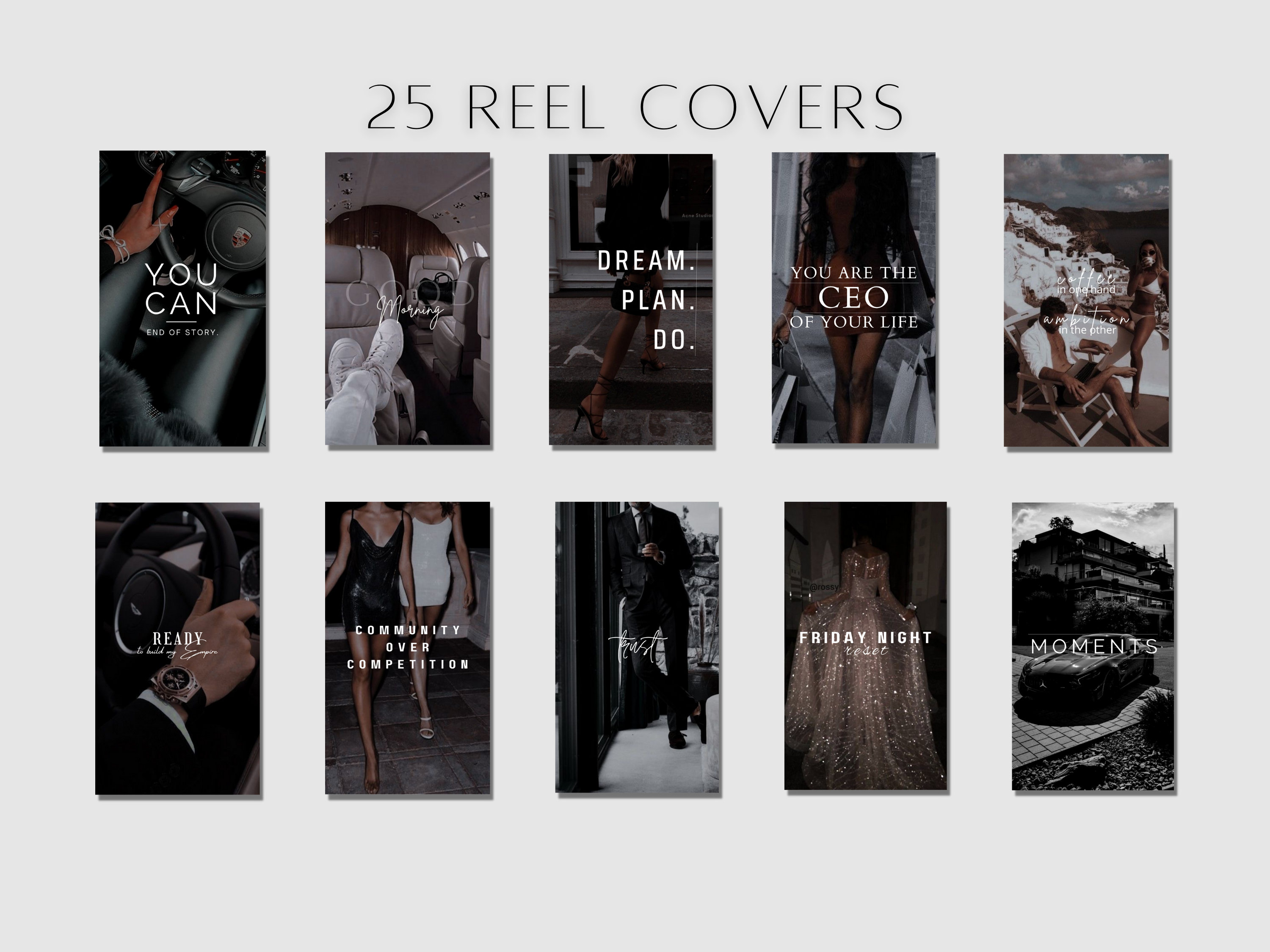 25 Aesthetic Instagram Reel Covers|engagement Templates|canva Templates ...