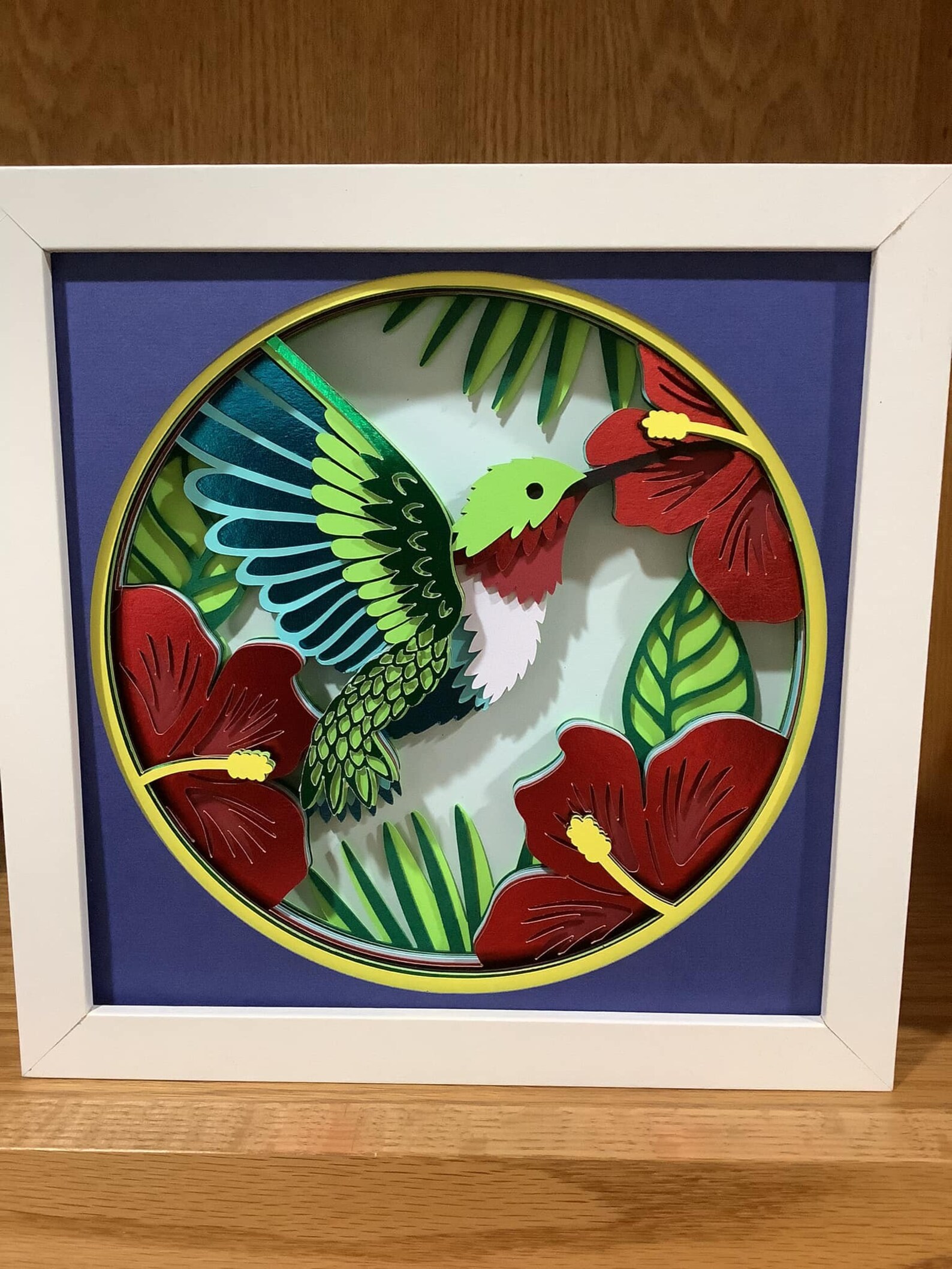 Hummingbird 3D Papercraft Shadowbox Art - Etsy