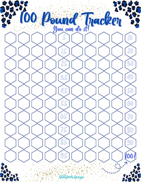 100 Pound Tracker Weight Loss Tracker Digital Weight Loss - Etsy