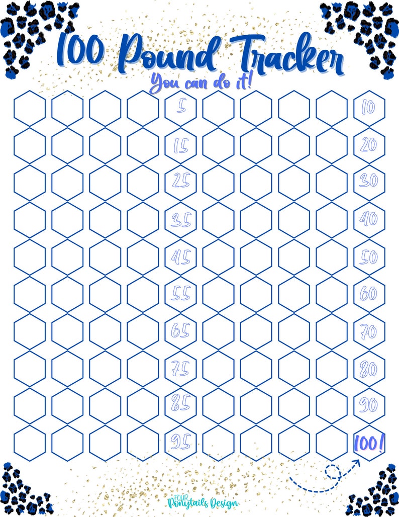 100 Pound Tracker | Weight Loss Tracker | Digital Weight Loss Tracker ...