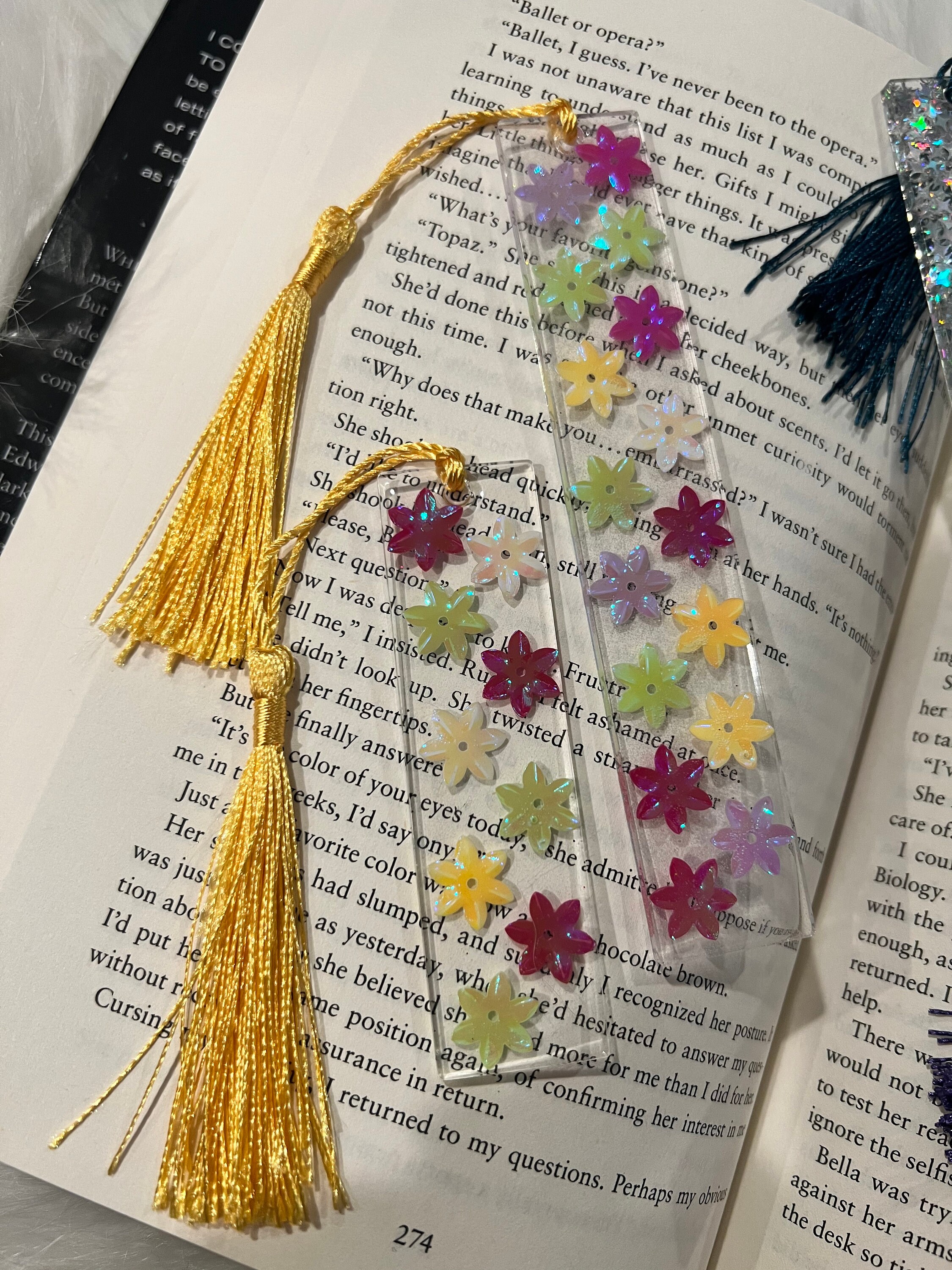 Handmade Custom Glitter Resin Bookmarks - Etsy