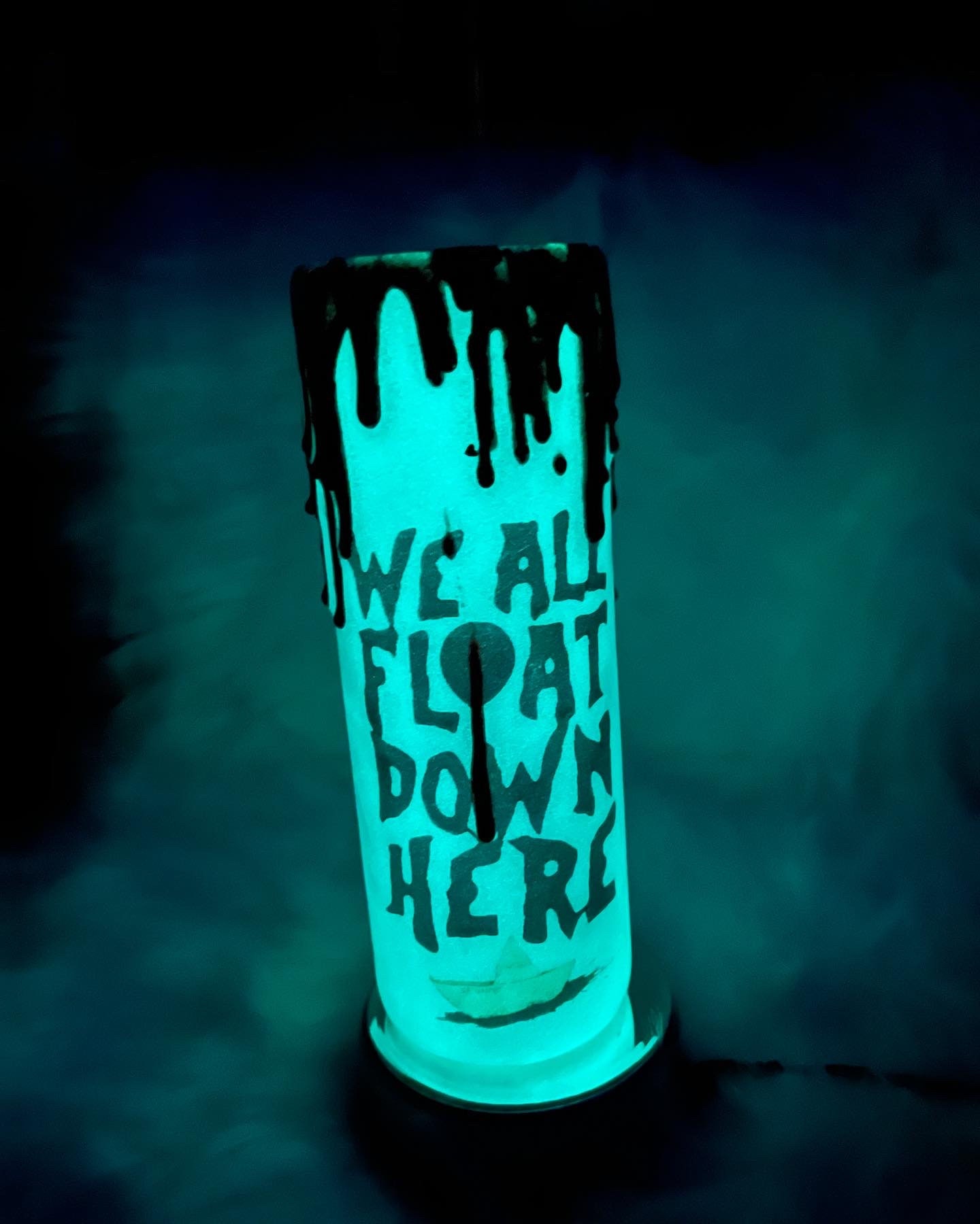 Glow in the Dark Georgie Tumbler With Textured Blood Drips - Etsy