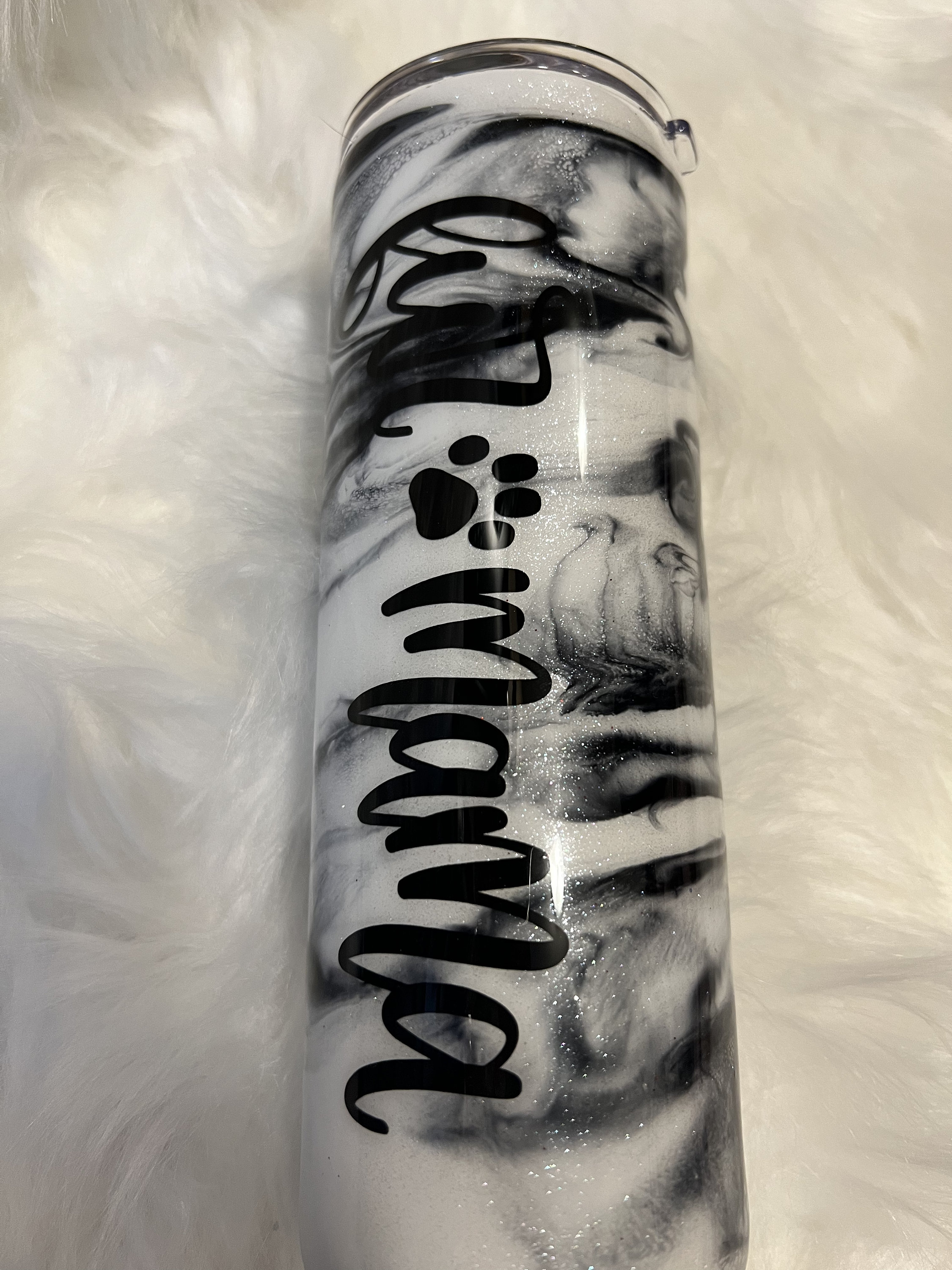 Custom Fur Mama Marble Swirl Glitter Tumbler - Etsy