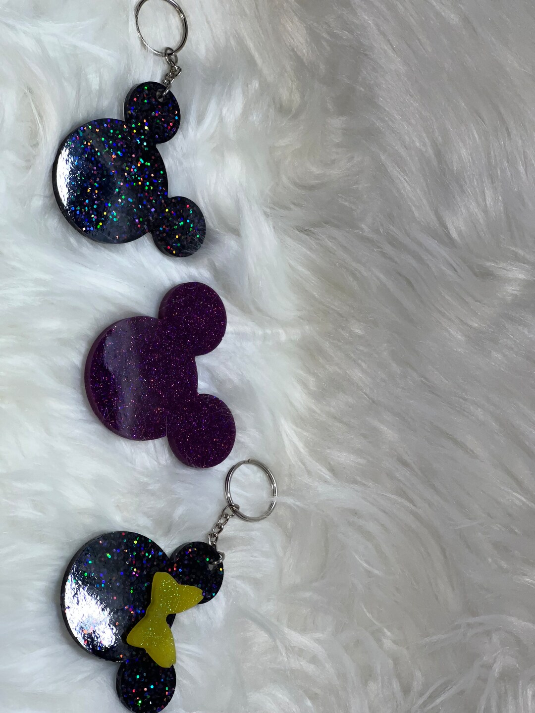 Minnie and Mickey Mouse Inspired Keychains - Etsy
