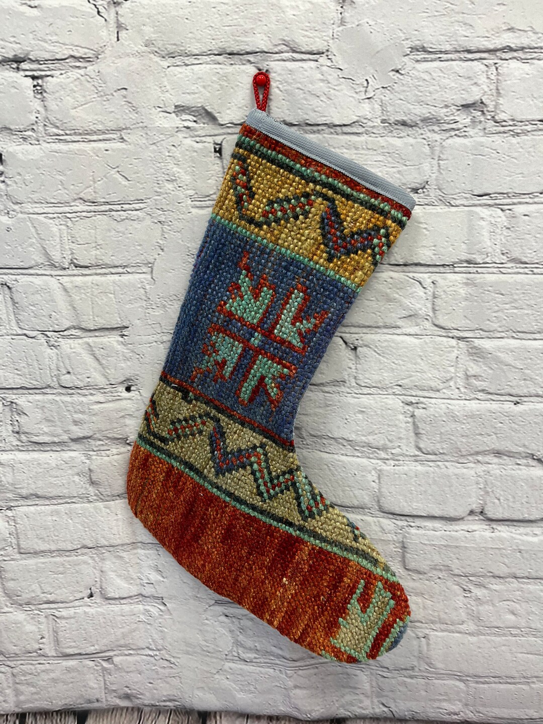 Christmas Stocking, Turkish Rug Stocking, Kilim Stocking, Vintage ...