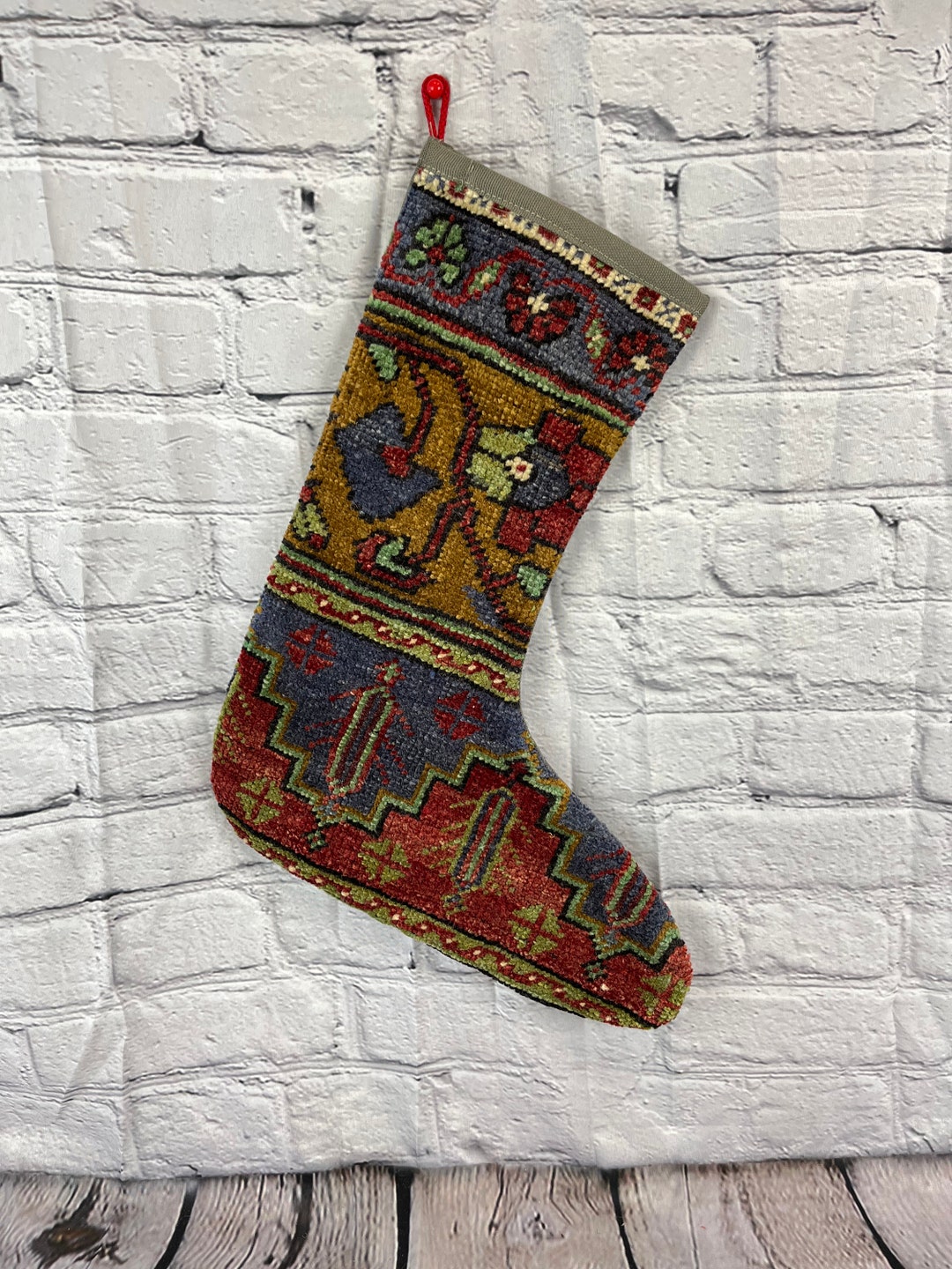 Christmas Stocking, Turkish Rug Stocking, Kilim Stocking, Vintage ...