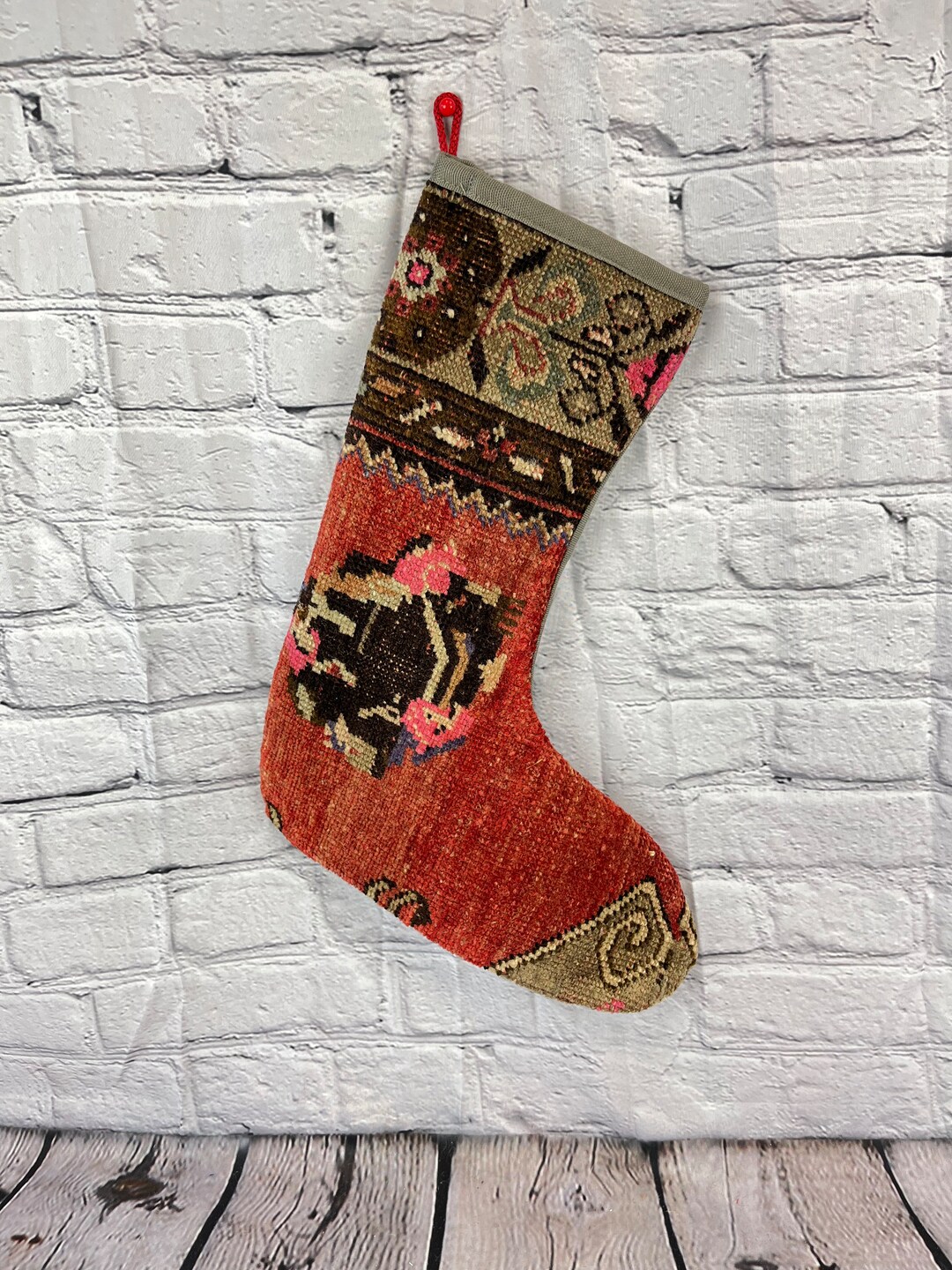 Christmas Stocking, Turkish Rug Stocking, Kilim Stocking, Vintage ...
