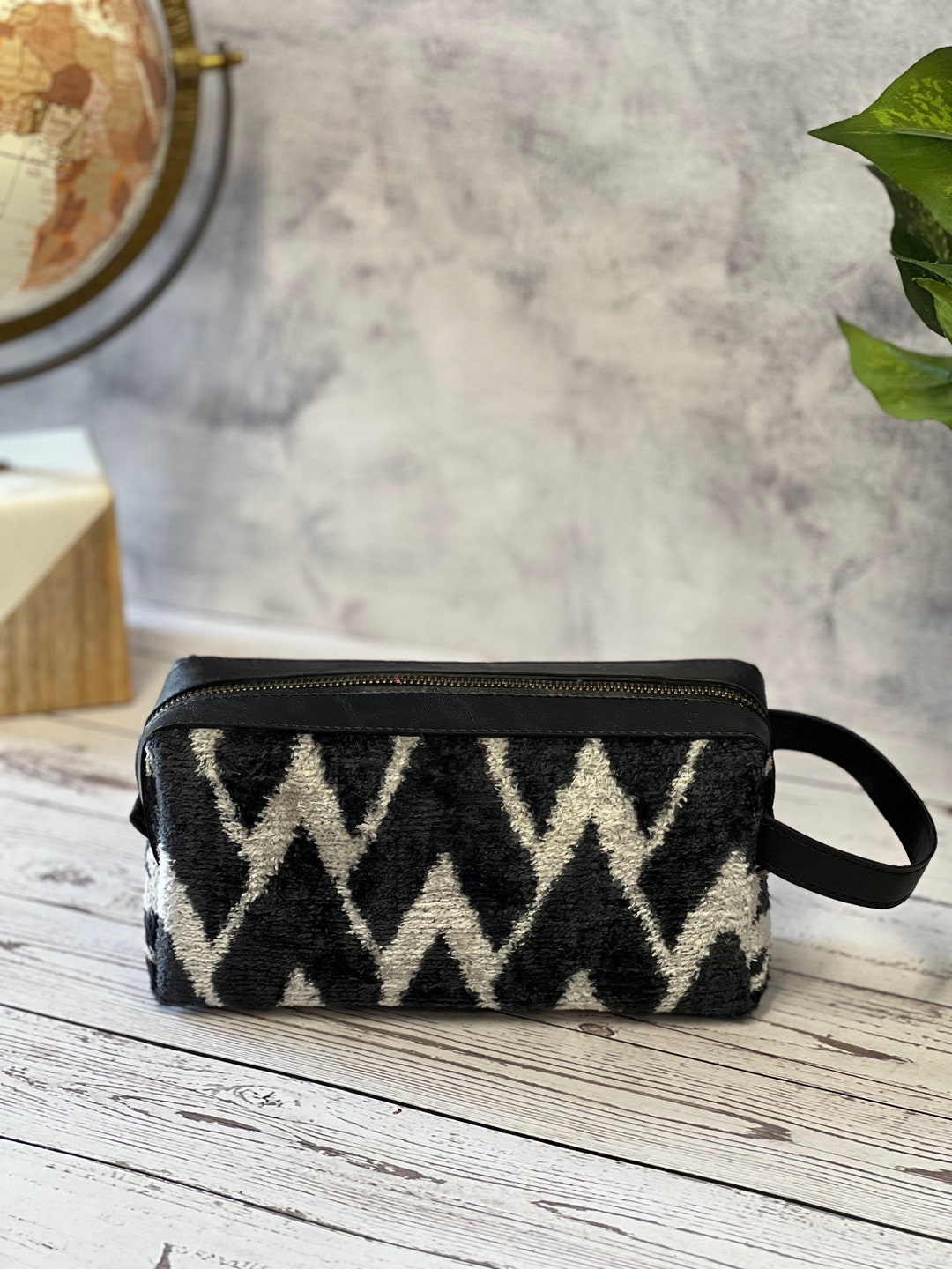Ikat Toiletry Bag Velvet Silk Ikat Bag Ikat Dopp Kit - Etsy