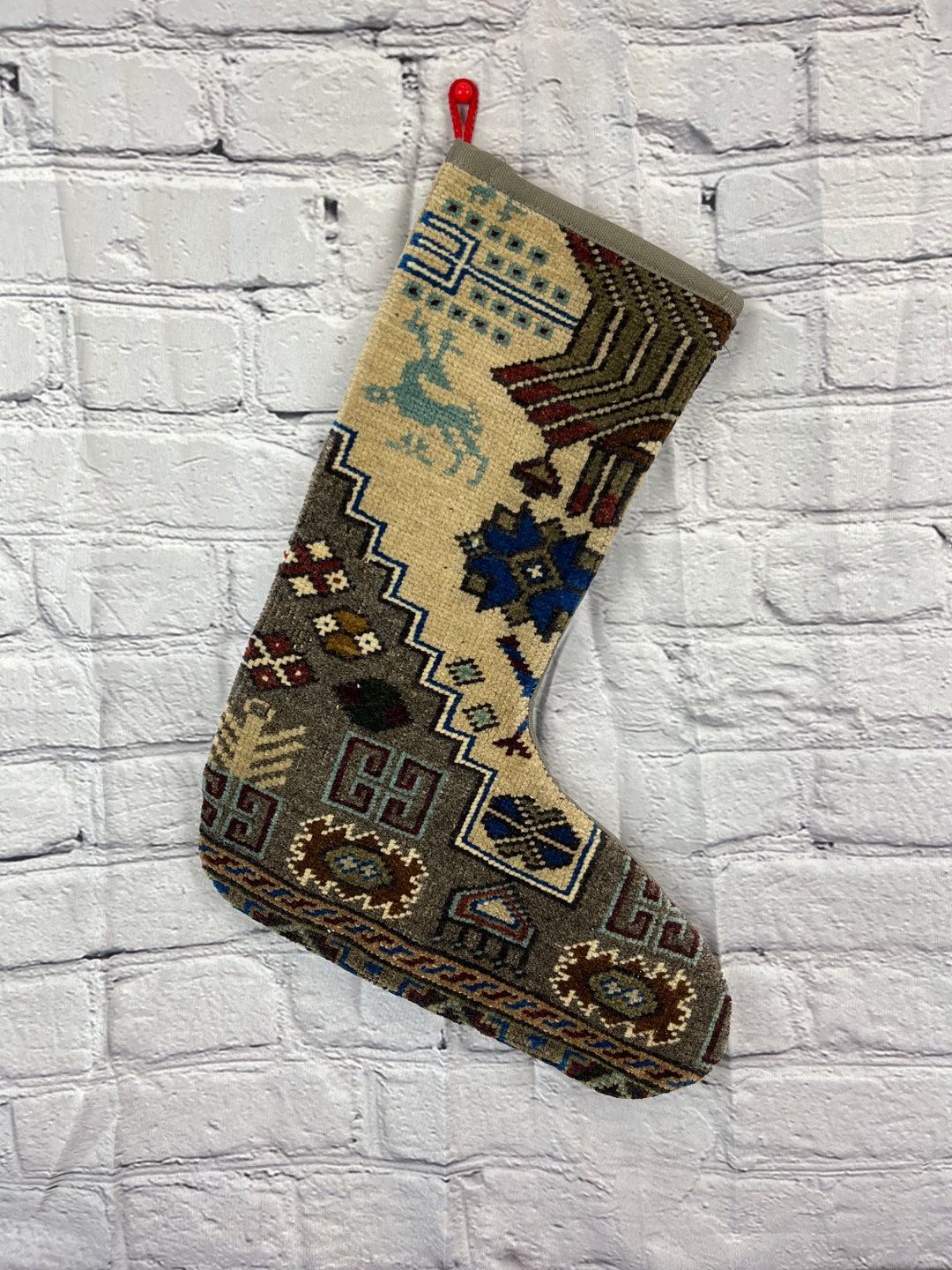 Christmas Stocking, Turkish Rug Stocking, Kilim Stocking, Vintage ...