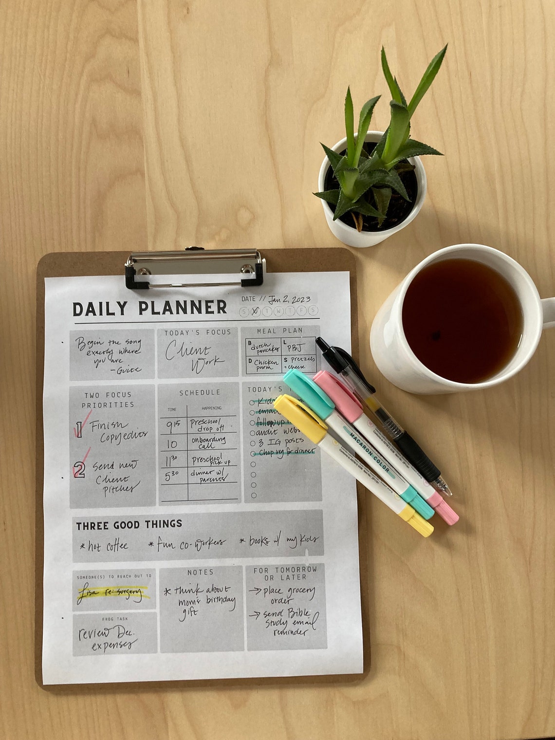 Daily Docket Printable for Visual Organizers - Etsy