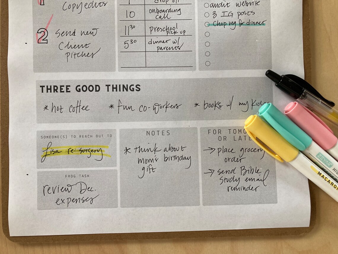 Daily Docket Printable for Visual Organizers - Etsy