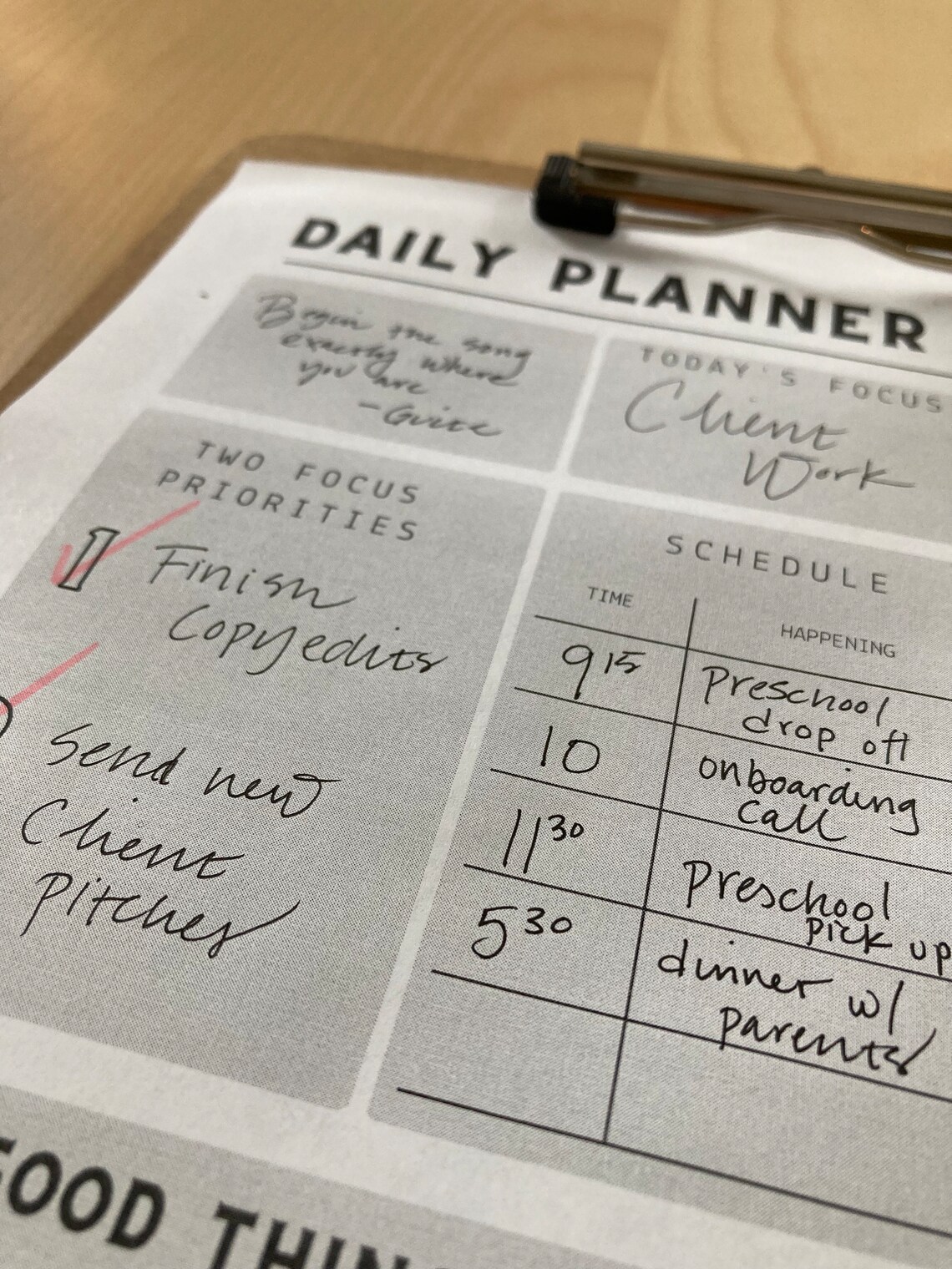 Daily Docket Printable for Visual Organizers - Etsy
