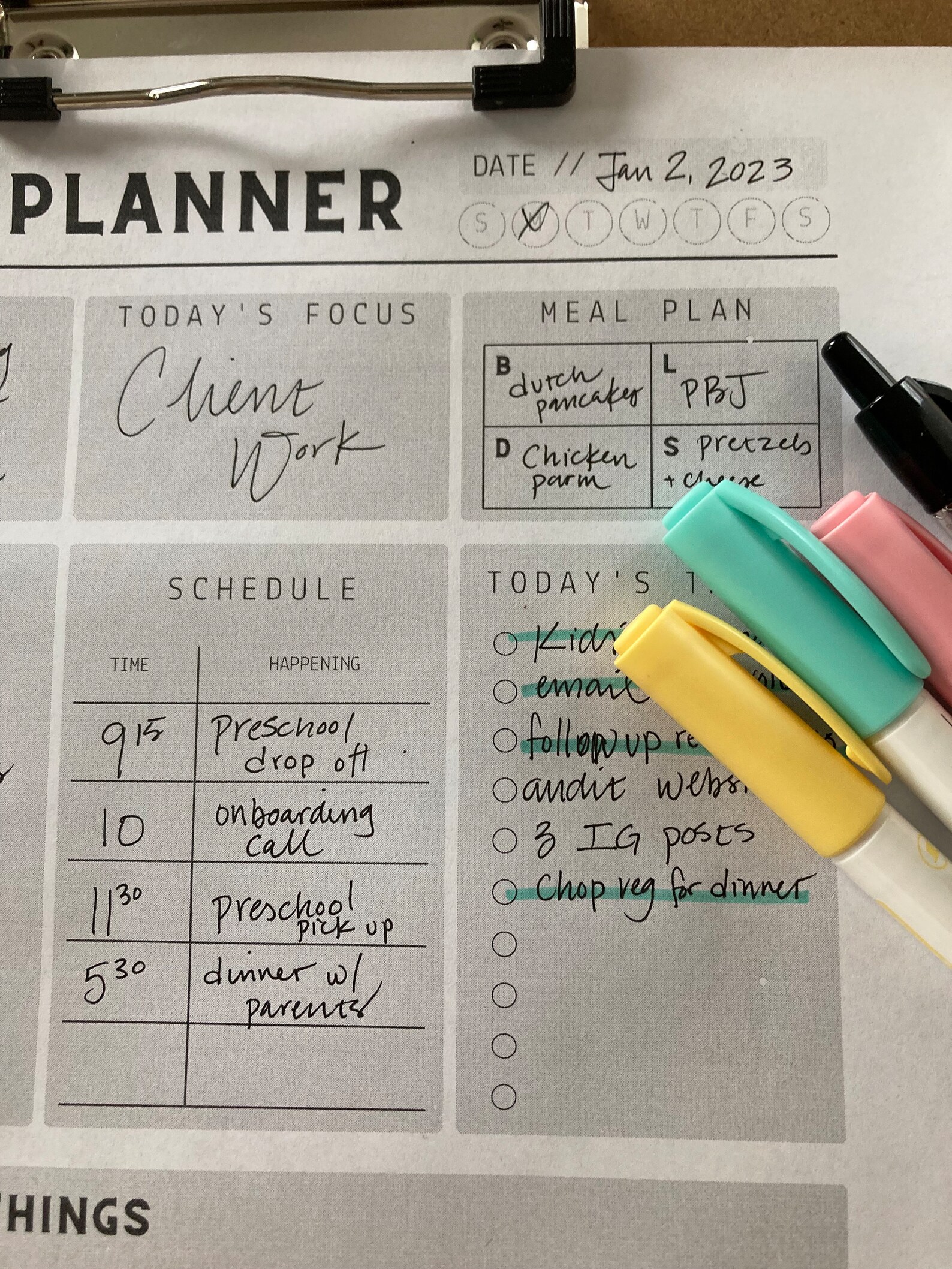 Daily Docket Printable for Visual Organizers - Etsy