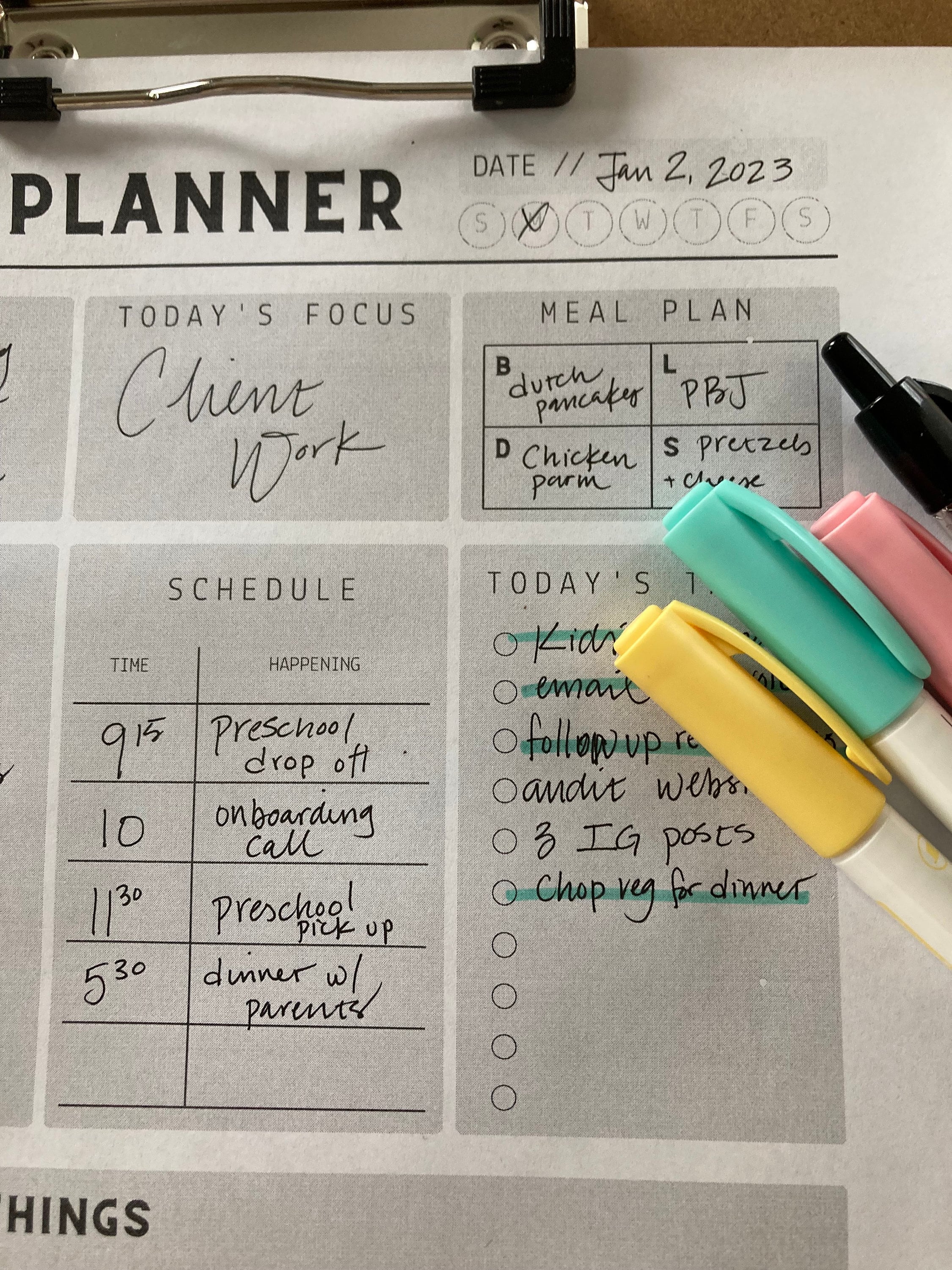 Daily Docket Printable for Visual Organizers - Etsy