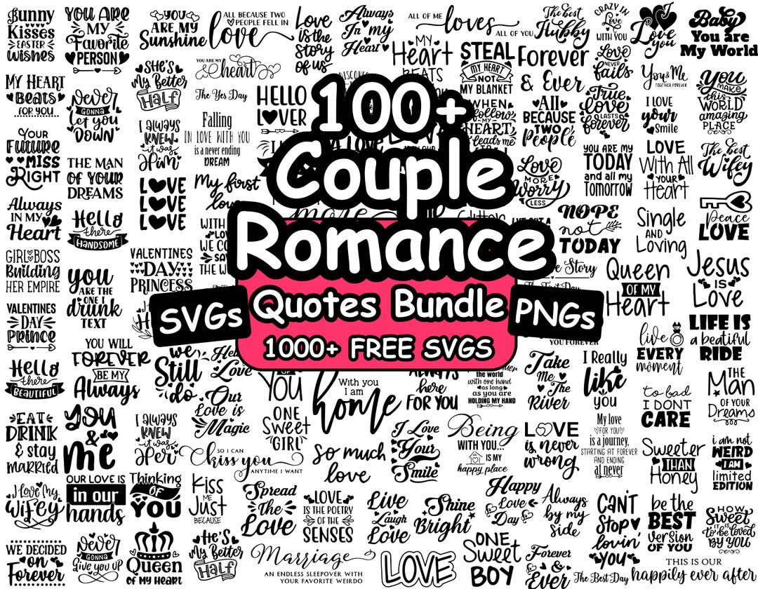 Couples Love Quotes Svg Bundle, Romance Sayings Bundle, Lovers and ...