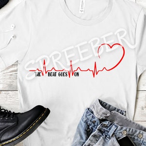 Heartbeat EKG SVG, the Beat Goes on Clipart (digital Download) - Etsy