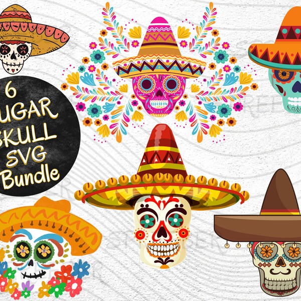 Mexican Skull Clipart - Etsy