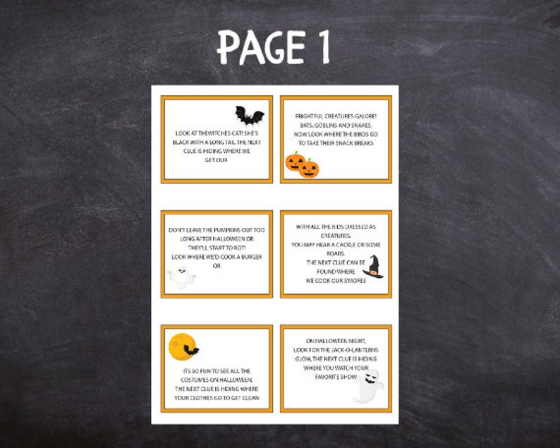 Halloween Scavenger Hunt, Printable Kids Party Game (PDF) - Etsy