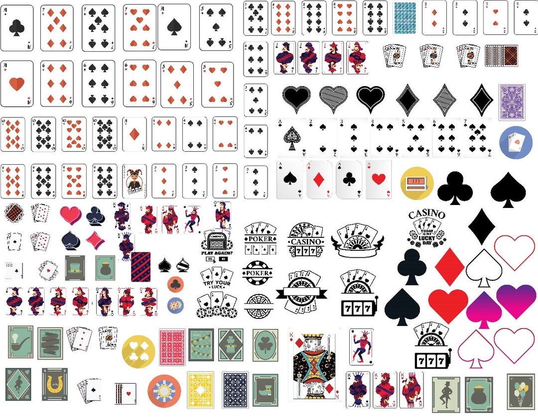 Full Playing Cards Deck Svg Png Bundle, Poker Cards Svg, Deck Cut File ...