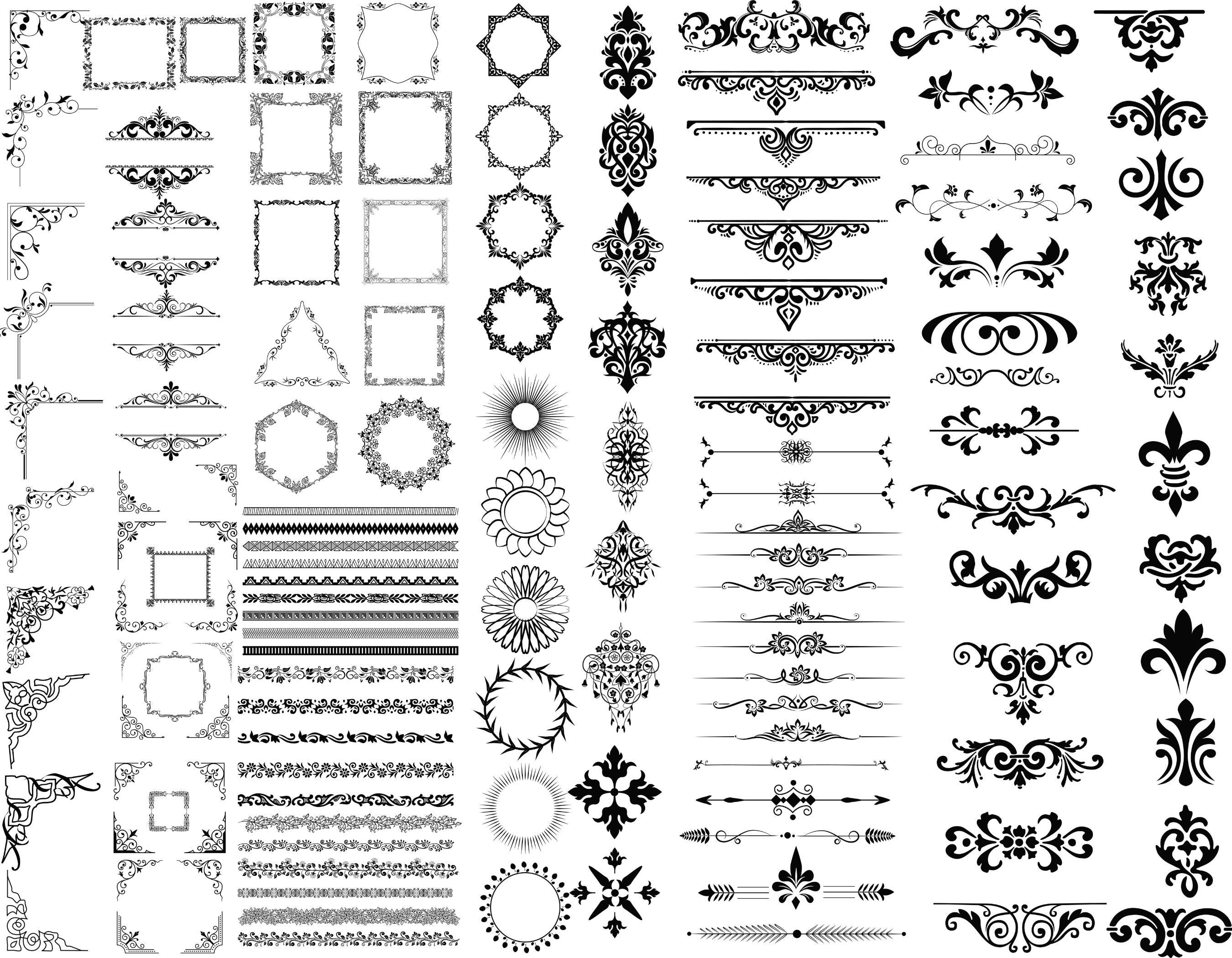 Decorative Elements SVG Bundle, Vintage, Bohemian Ornaments Svg ...