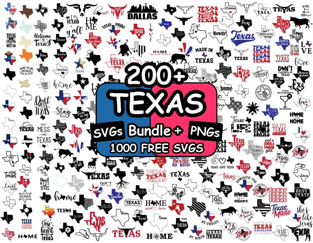 Texas Svg Bundle, Texas Png, Texas Hand Drawn, Texas Home Cricut, Texas ...