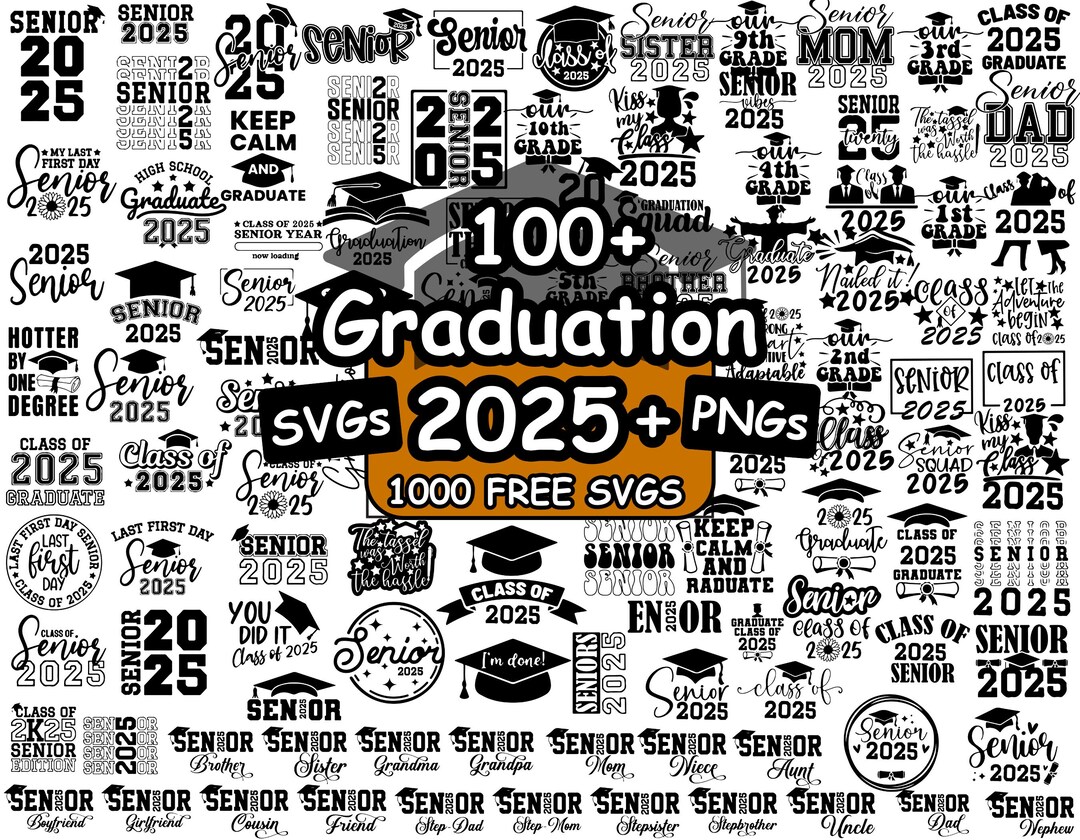 Graduation Svg Bundle, Class of 2025 Svg Bundle, Senior 2025 SVG Bundle ...