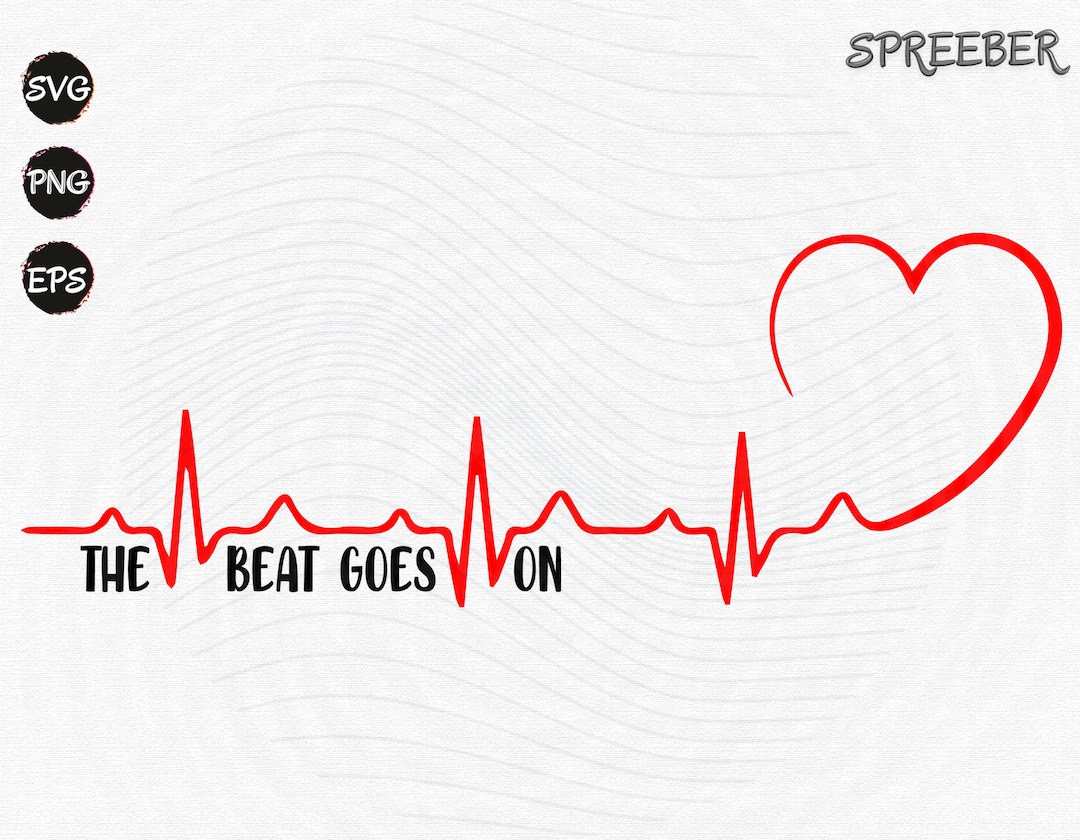 Heartbeat EKG SVG, the Beat Goes on Clipart (digital Download) - Etsy