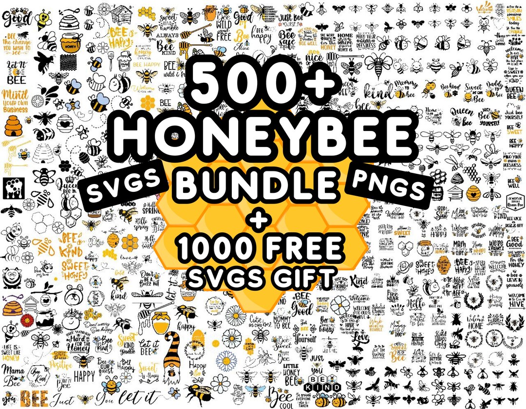 Honeybee SVG Bundle, Bee PNG, Cricut Cut Files (500+ Designs) - Etsy