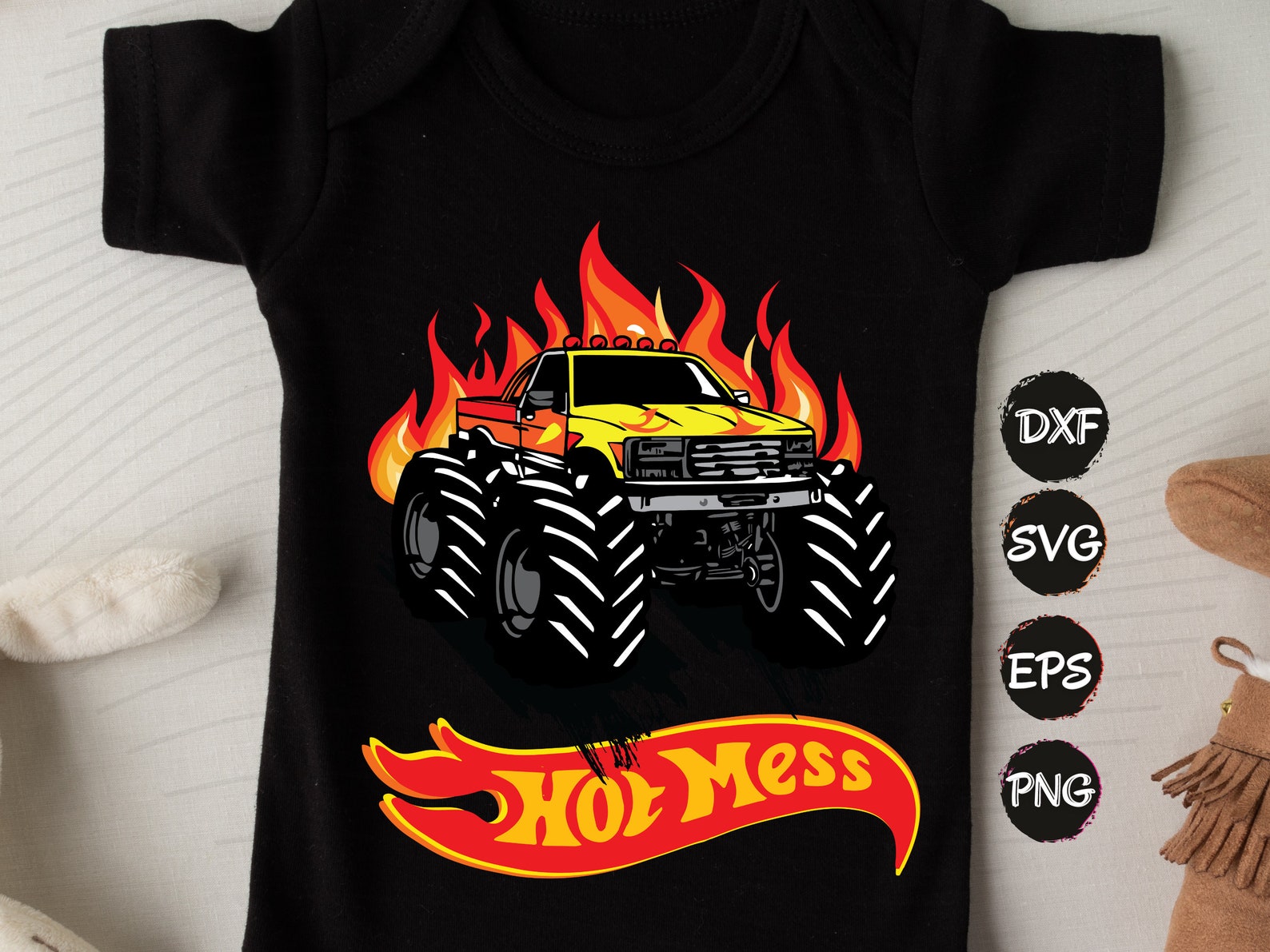 Monster Truck SVG, Flames Clipart, Hot Mess Design (digital Files) - Etsy