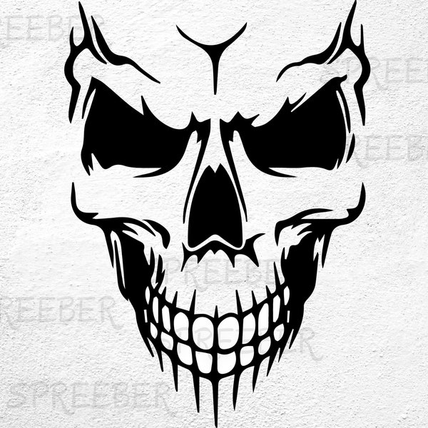 Skull Svg - Etsy