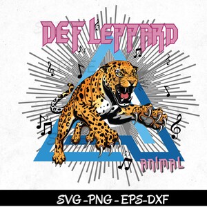 Def Leppard Png, Def Leppard Animal Digital Sublimation, Rock Band Tee ...