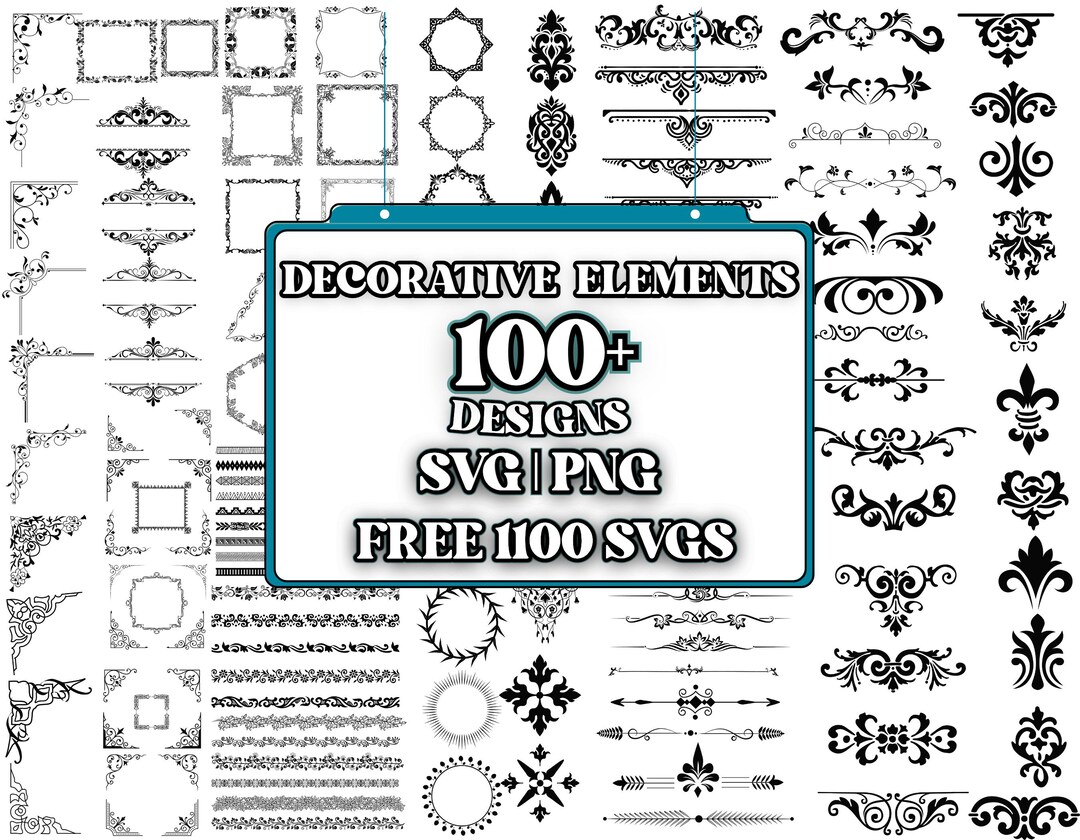 Decorative Elements SVG Bundle, Vintage, Bohemian Ornaments Svg ...
