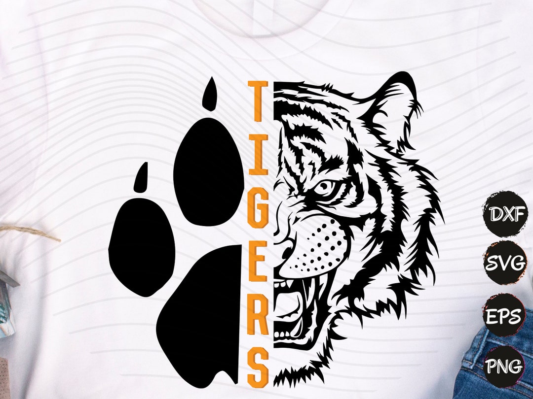 Tigers Paw Print Svg, Tigers Mascot SVG, Tigers Eye Svg, Tiger Football ...