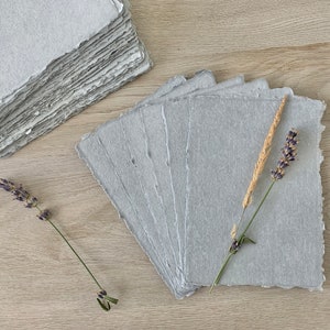 5x7" GRAY 150gsm Handmade Deckled Edge Cotton Rag Paper Deckle Edge ...
